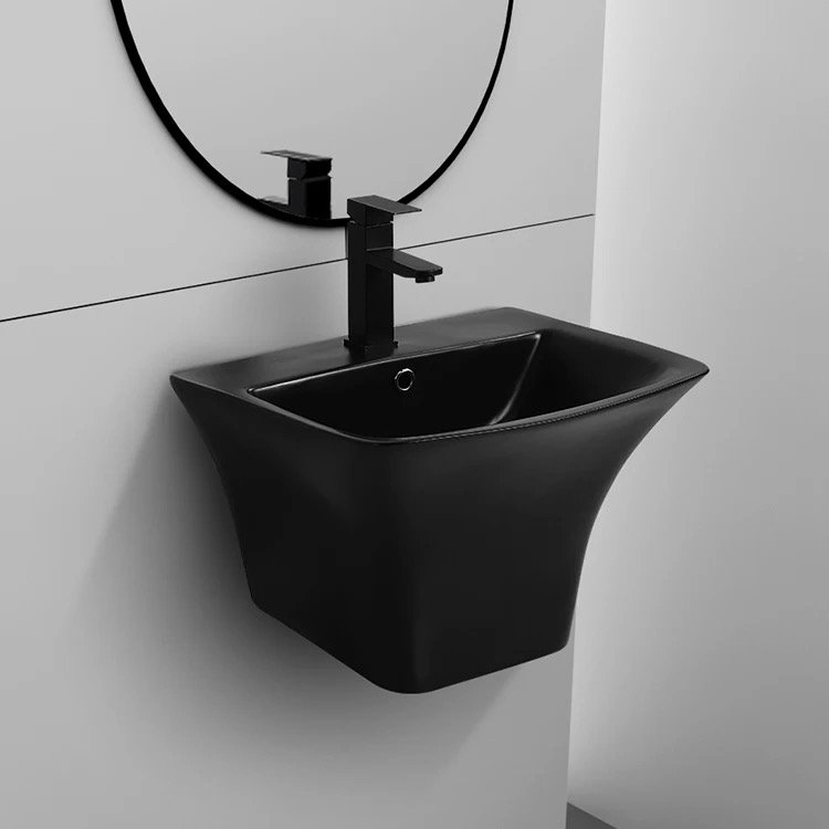 Black Square executive wall-hung basin – Bathrooms365 – Bathroom ...